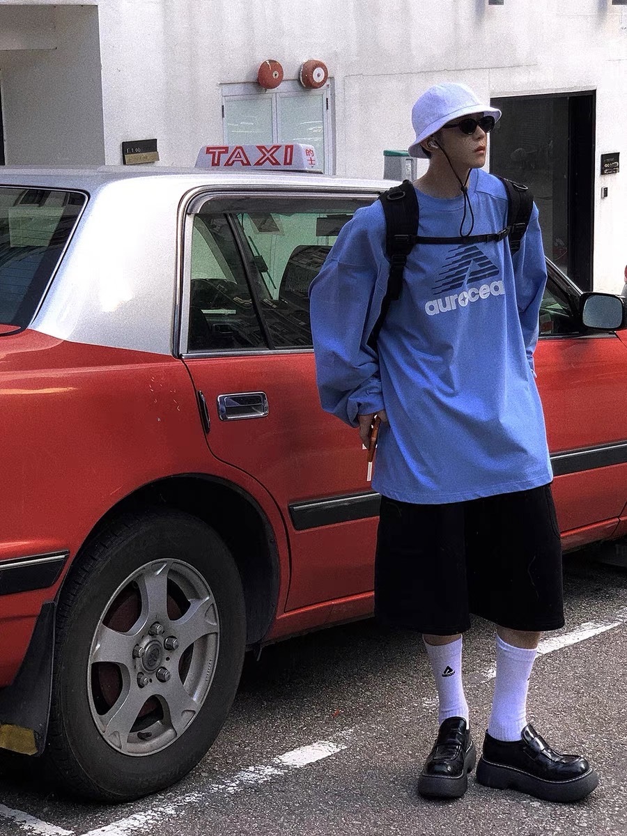 Aurocean 320克重磅牛奶藍長袖