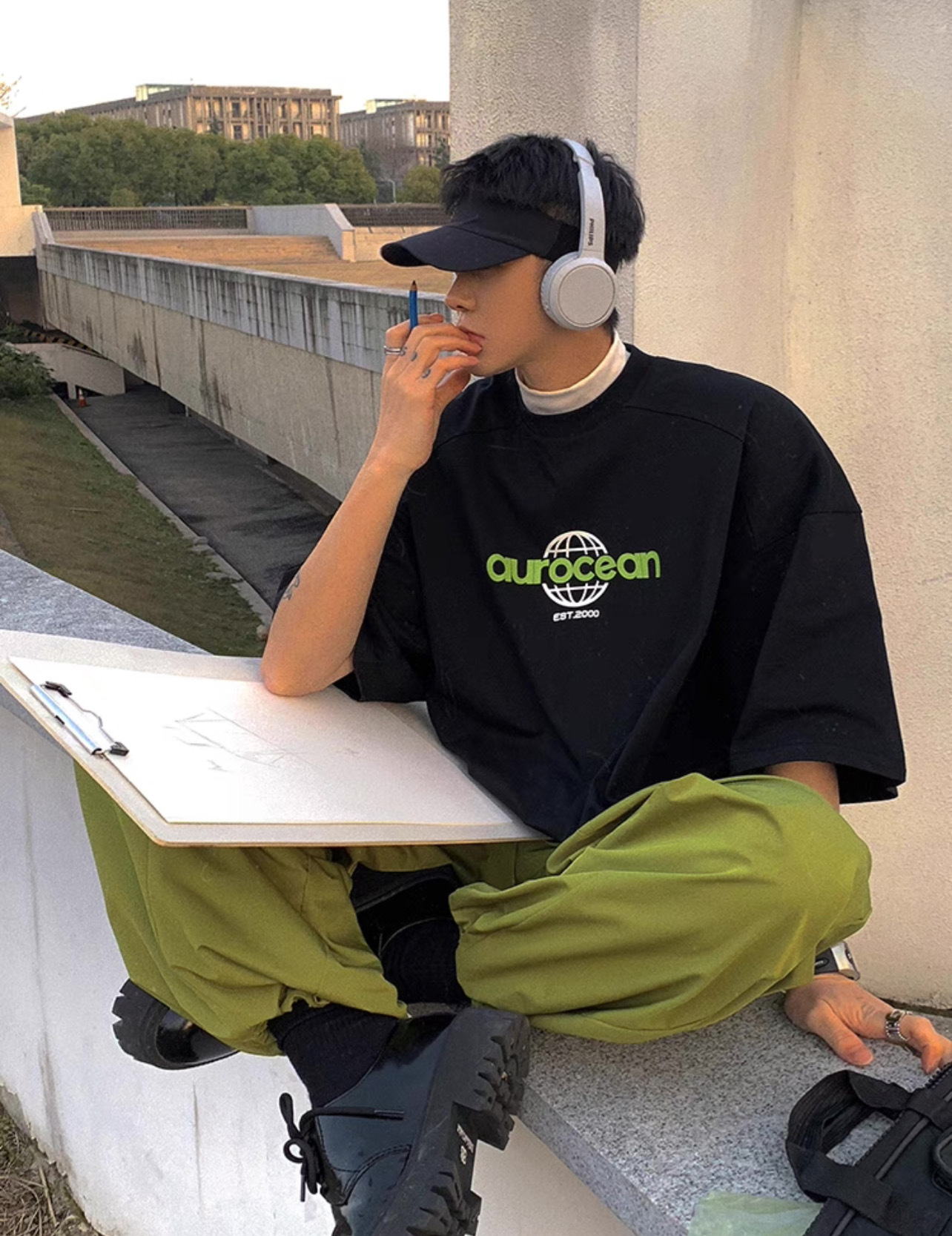 Aurocean 320克重磅復古機能寬鬆短袖