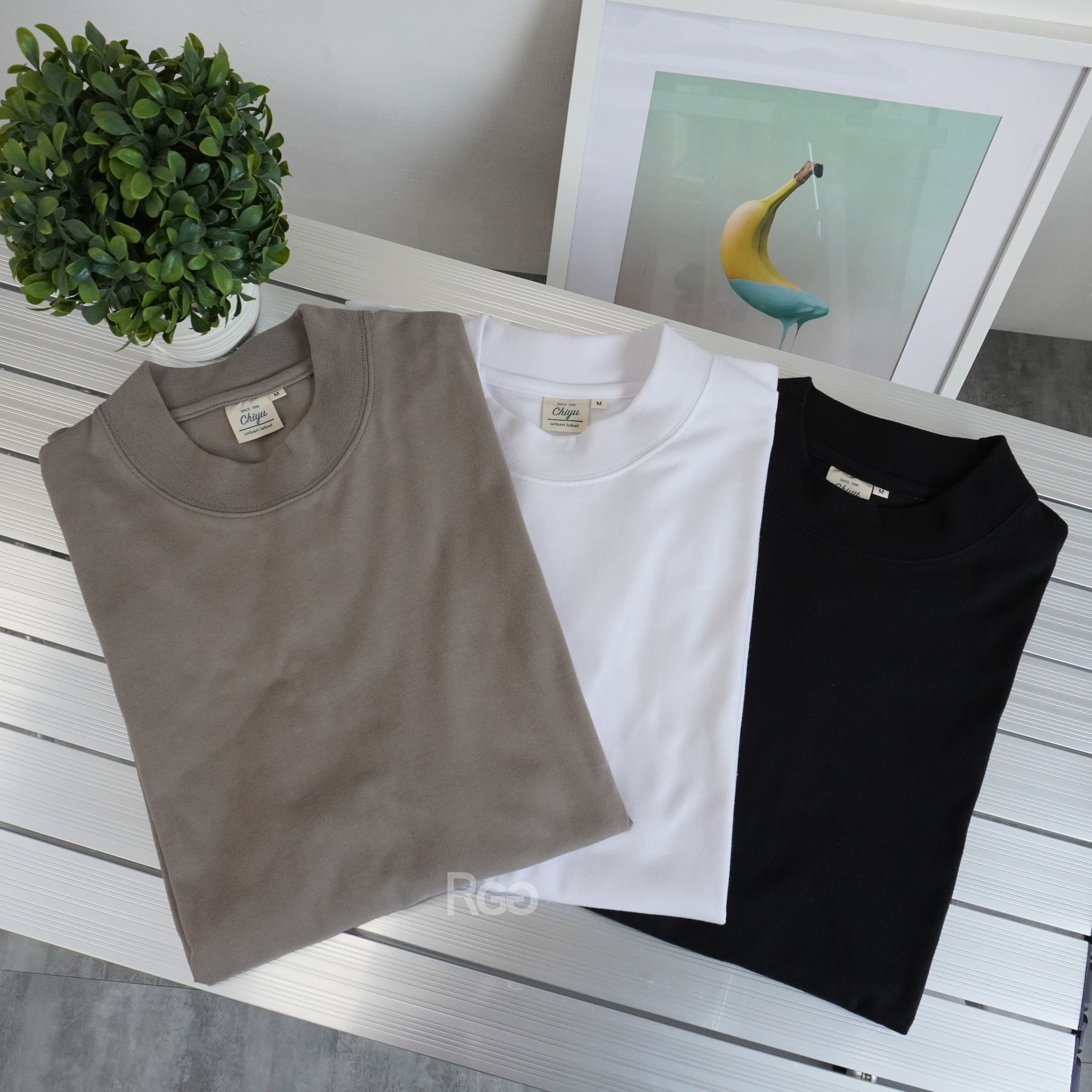 #23136 立體剪裁半高領短T