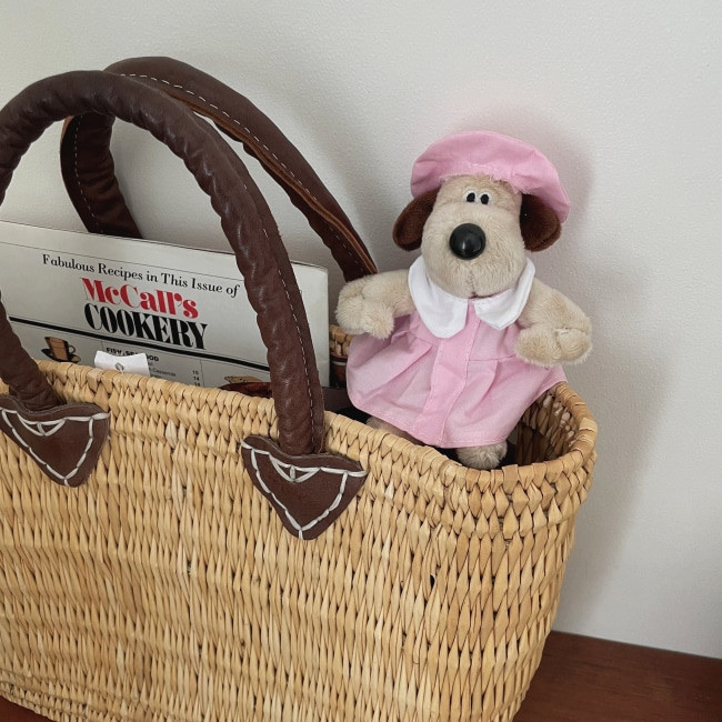 Heart Knit Gromit Doll Keyring 心心毛衣掌門狗 公仔鎖匙扣
