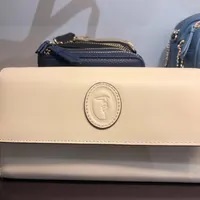 [S] TRUSSARDI AMARYLLIS WALLET ON CHAIN SOFT NAPPA LEATHER,ALMOND MILK ...