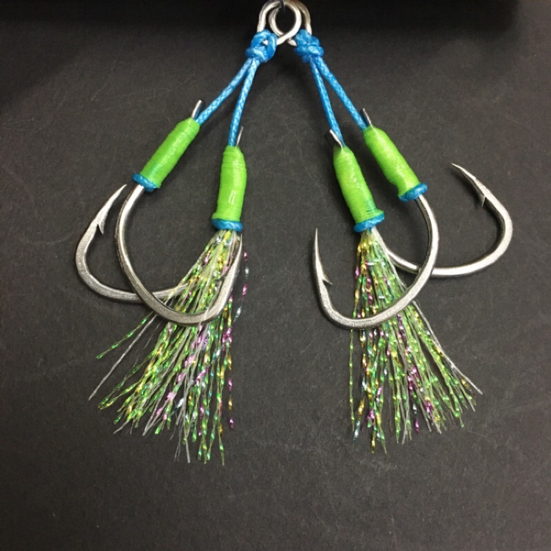 HARIMITSU 出陣 DK-36(慢搖鐵板雙鉤）夜光絲+夜光雙鉤