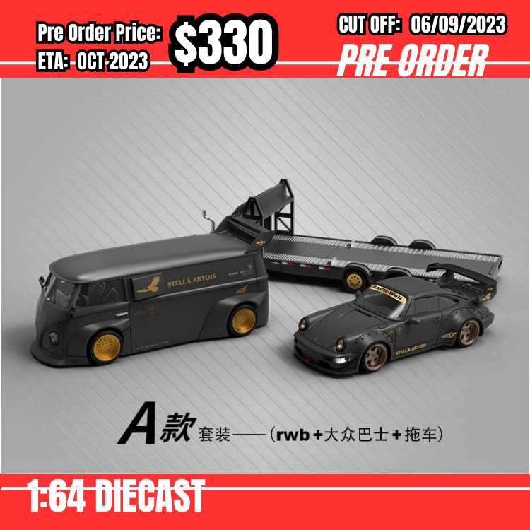 PO-$330 * Time Micro * 1:64 Tow Truck Set (VW Van + RWB