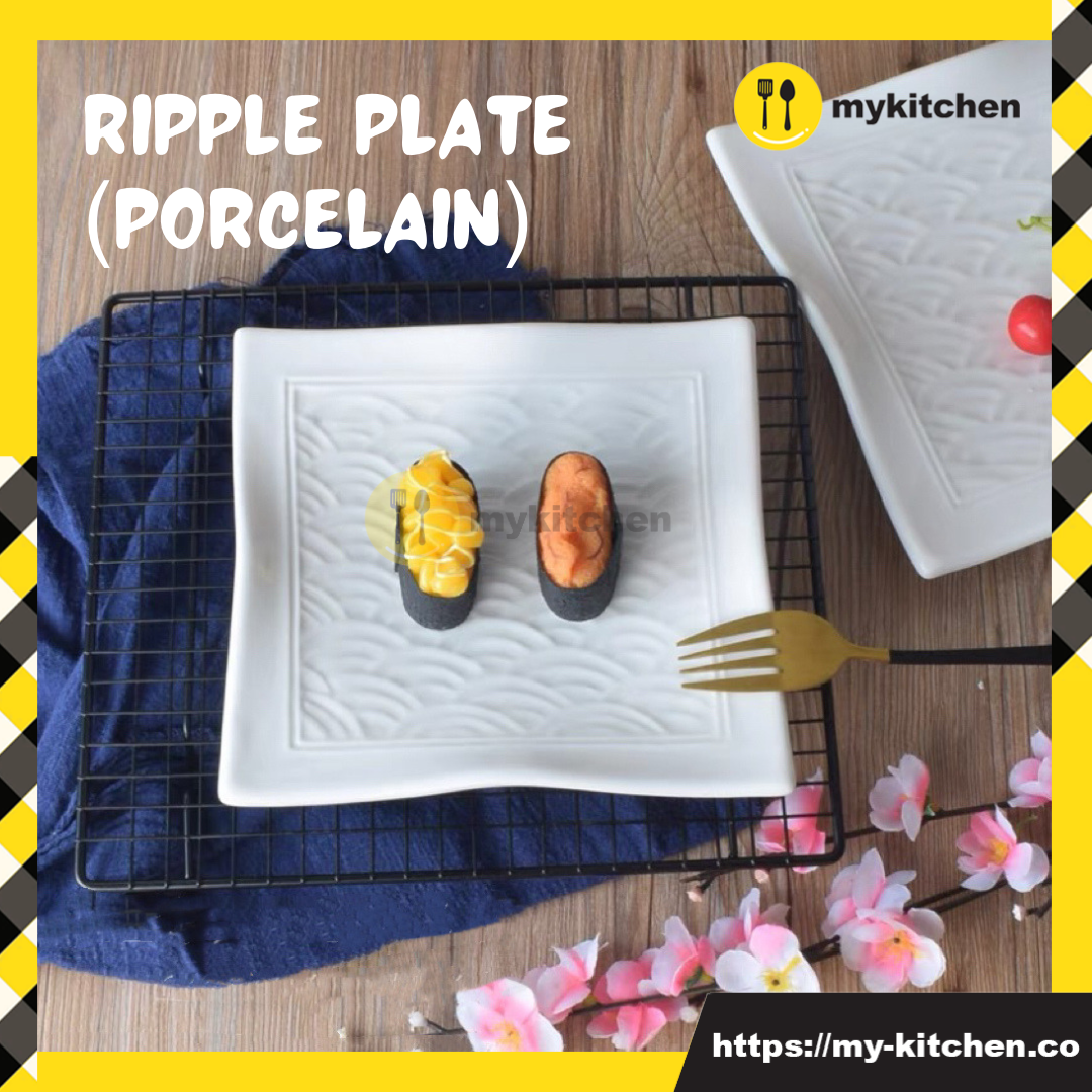 [MY KITCHEN] Ripple Plate (Porcelain) Serving Plate Din