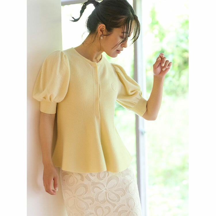 【CELFORD】羊絨混紡荷葉邊針織開衫 CWNT234026