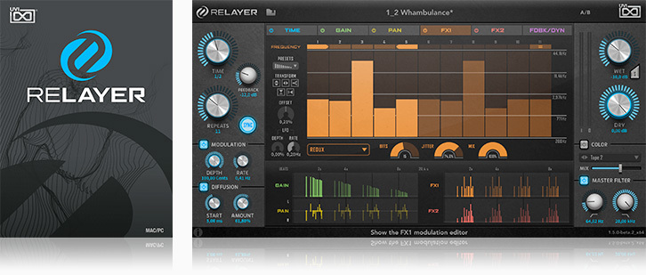 延遲 軟體效果器 UVI Relayer Tape Delay Effect Plugin (序號下載版)