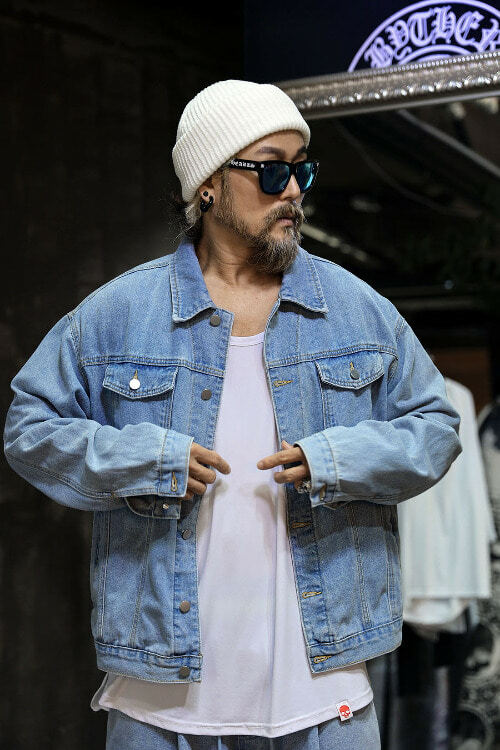 BYTHER韓國空運 水洗牛仔寬版牛仔夾克 韓潮著衣