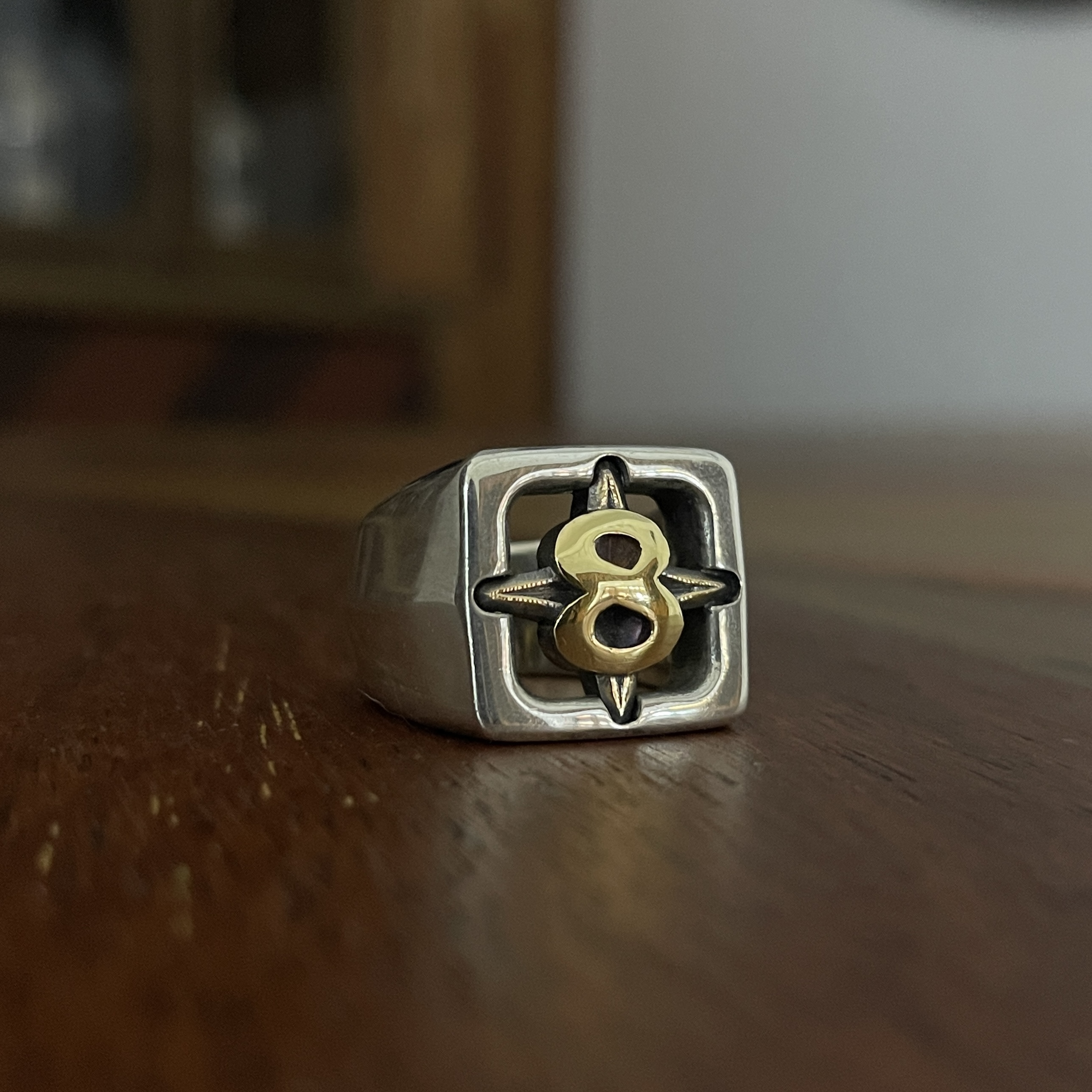 Model 27 Ring ,Medium w/22KT "8"