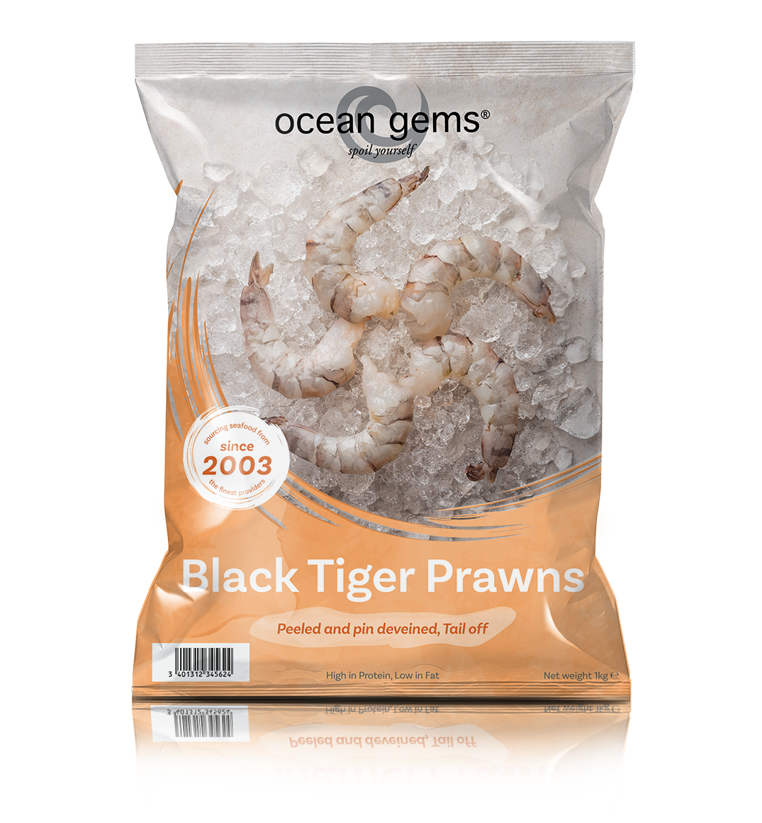 [Ocean Gems] Raw Tiger Prawn 16/20 (Peeled & Deveined,