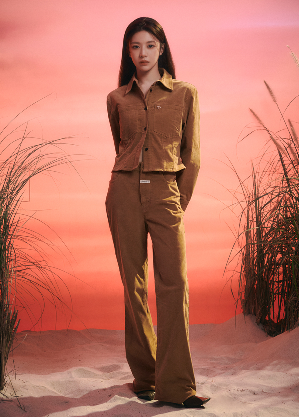 Marithe Francois Girbaud W SLIM BOOT-CUT VELVET CORDURO