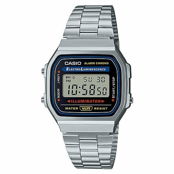 Casio 3298 A168 Mens Silver Stainless Steel Digital Qua
