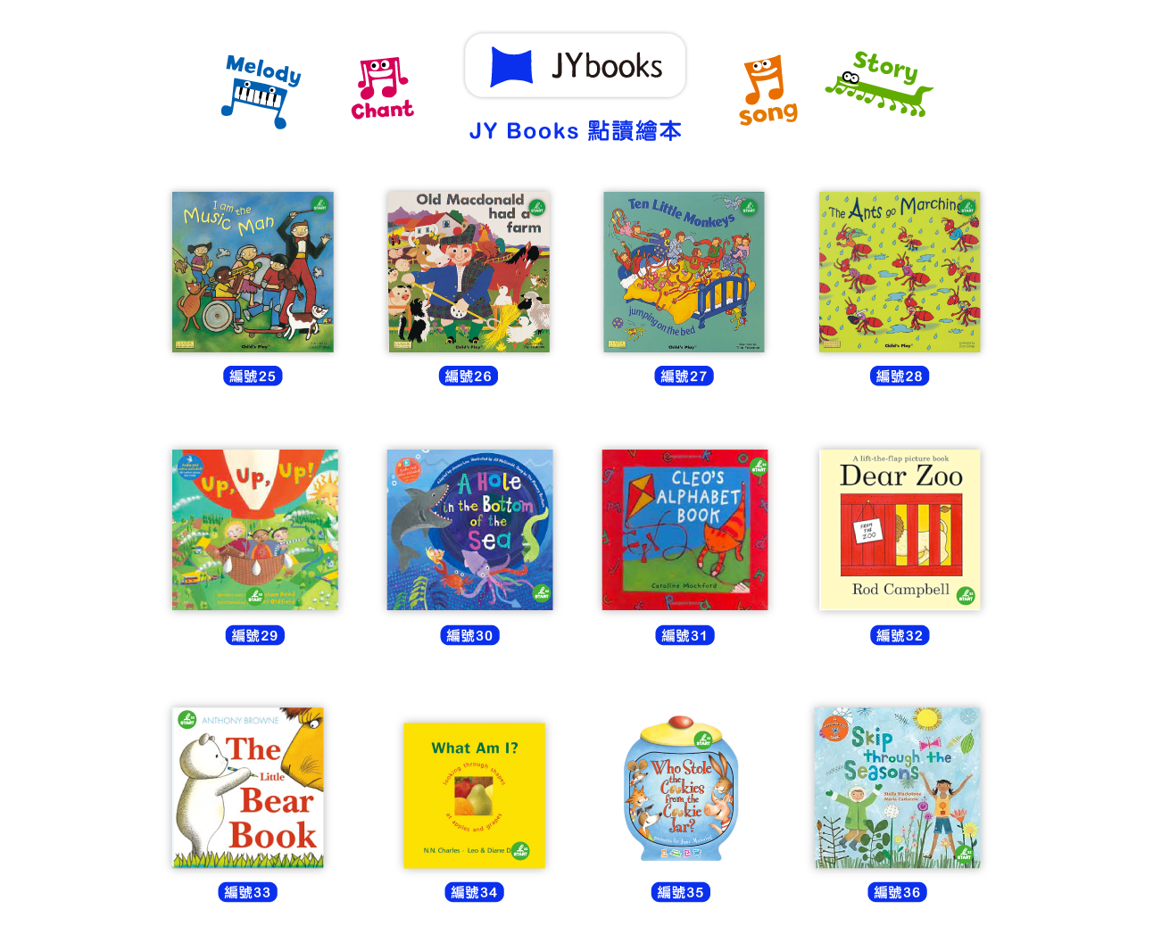 【下載專區】JY books 點讀繪本 編號 25-36