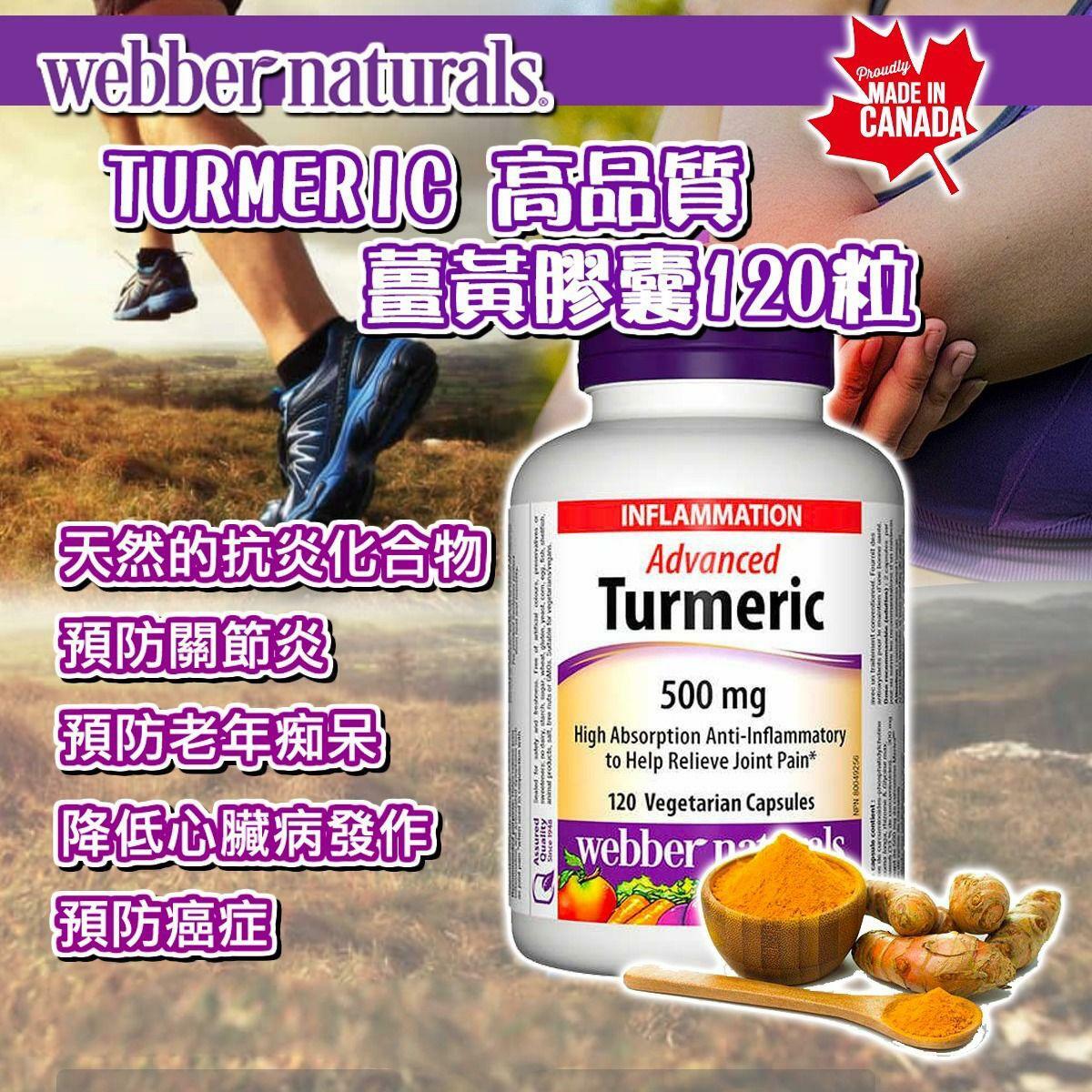 加拿大製webber naturals TURMERIC 高品質薑黃膠囊120粒