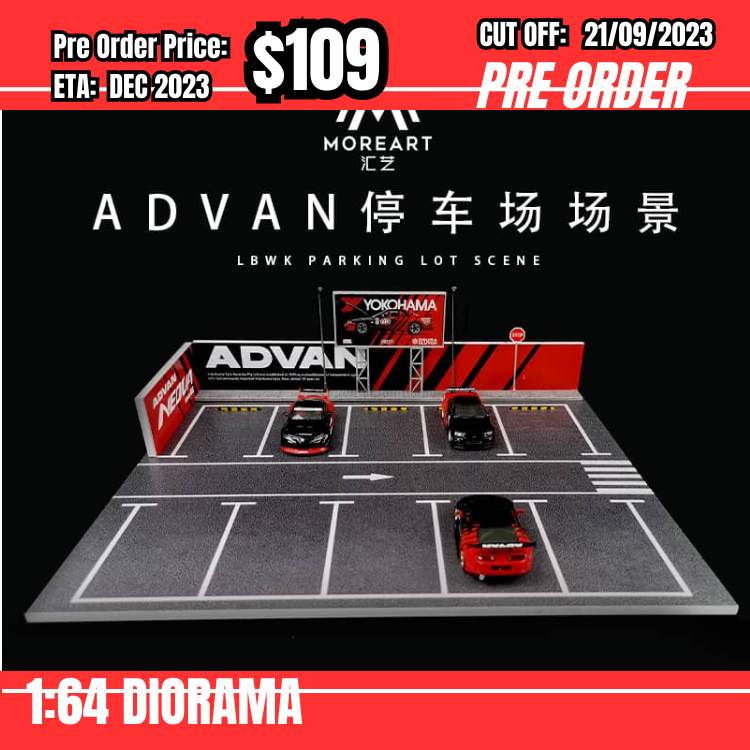 PO-$109 * Moreart *1:64 Parking Lot Diorama - Advan [OD