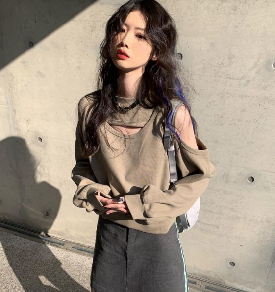 兩面穿心機鏤空衛衣N-0337