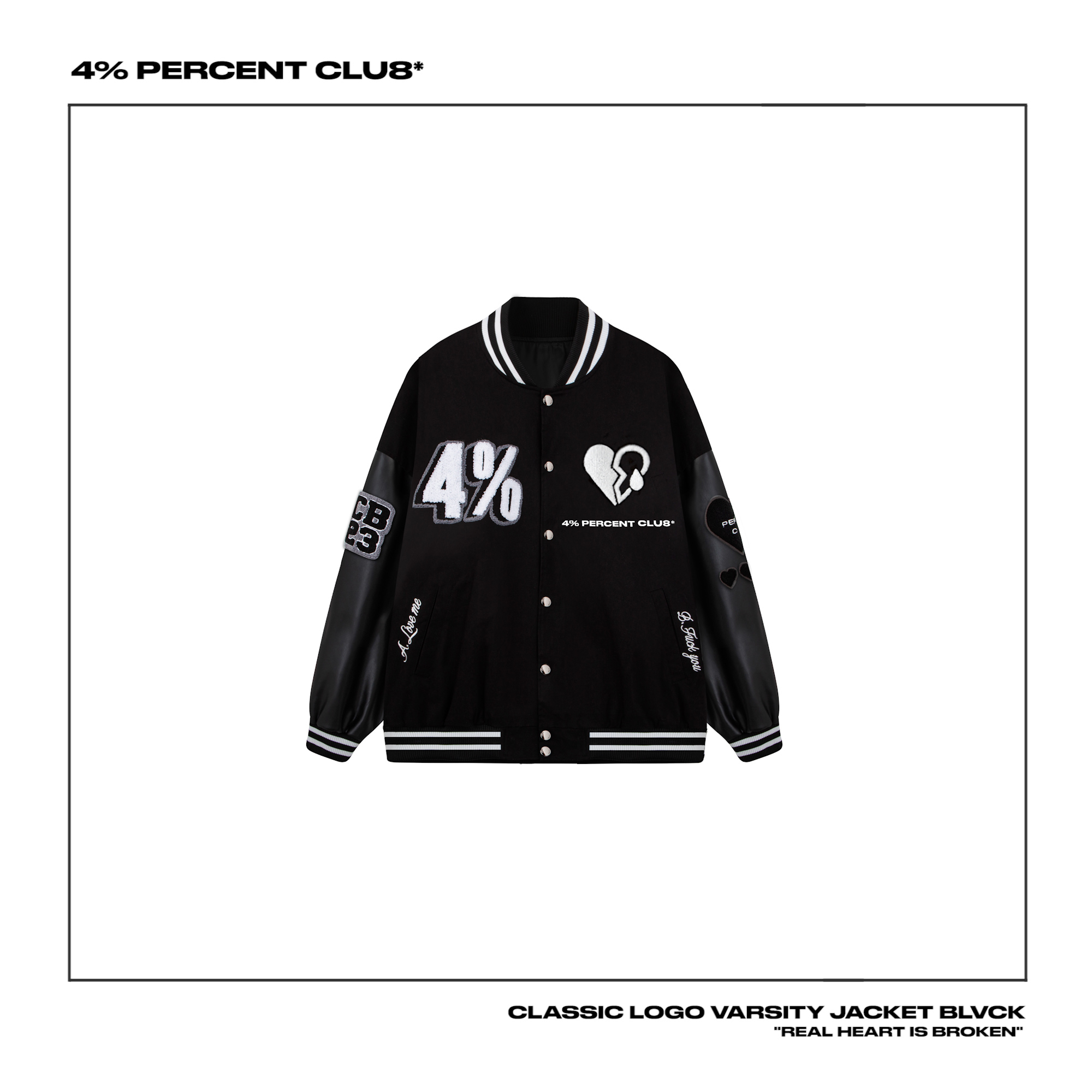 CLASSIC LOGO VARSITY JACKET BLVCK / 經典款全黑棒球外套