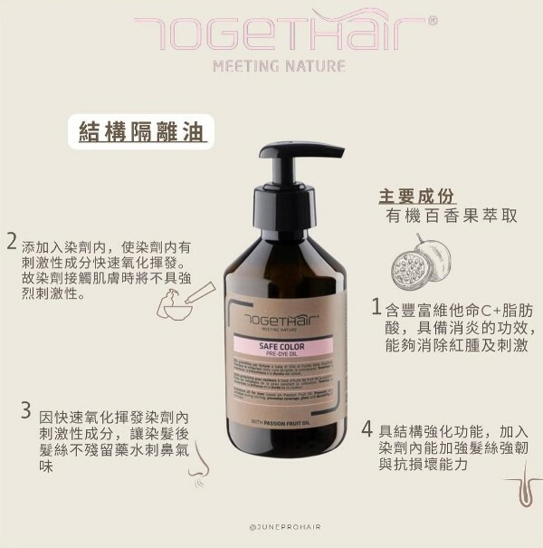 Togethair safe color pre-dye oil