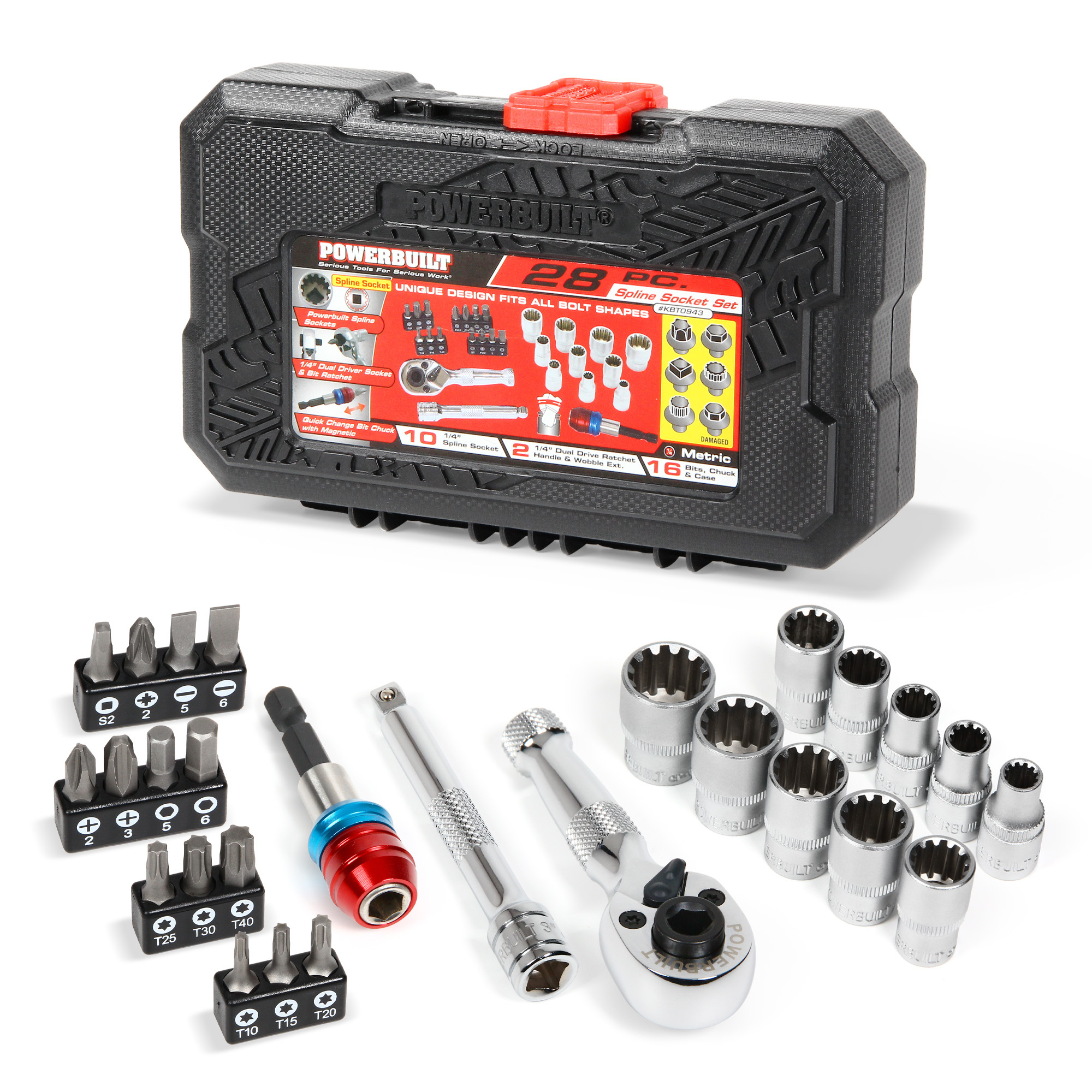 Powerbuilt 28件式雙頭迷你棘輪萬用套筒組