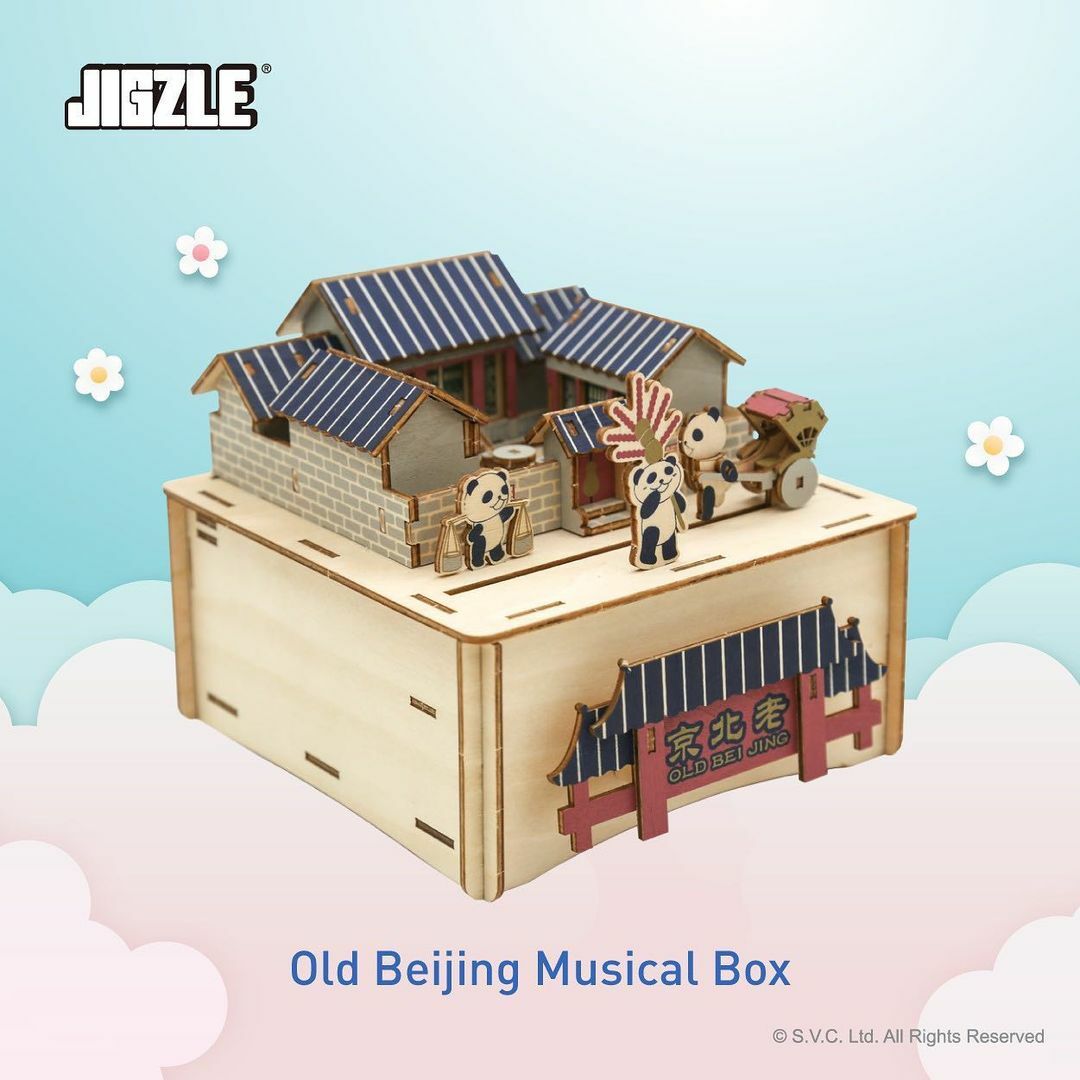 Jigzle 3D Plywood Puzzle - Musical Box:Old Beijing