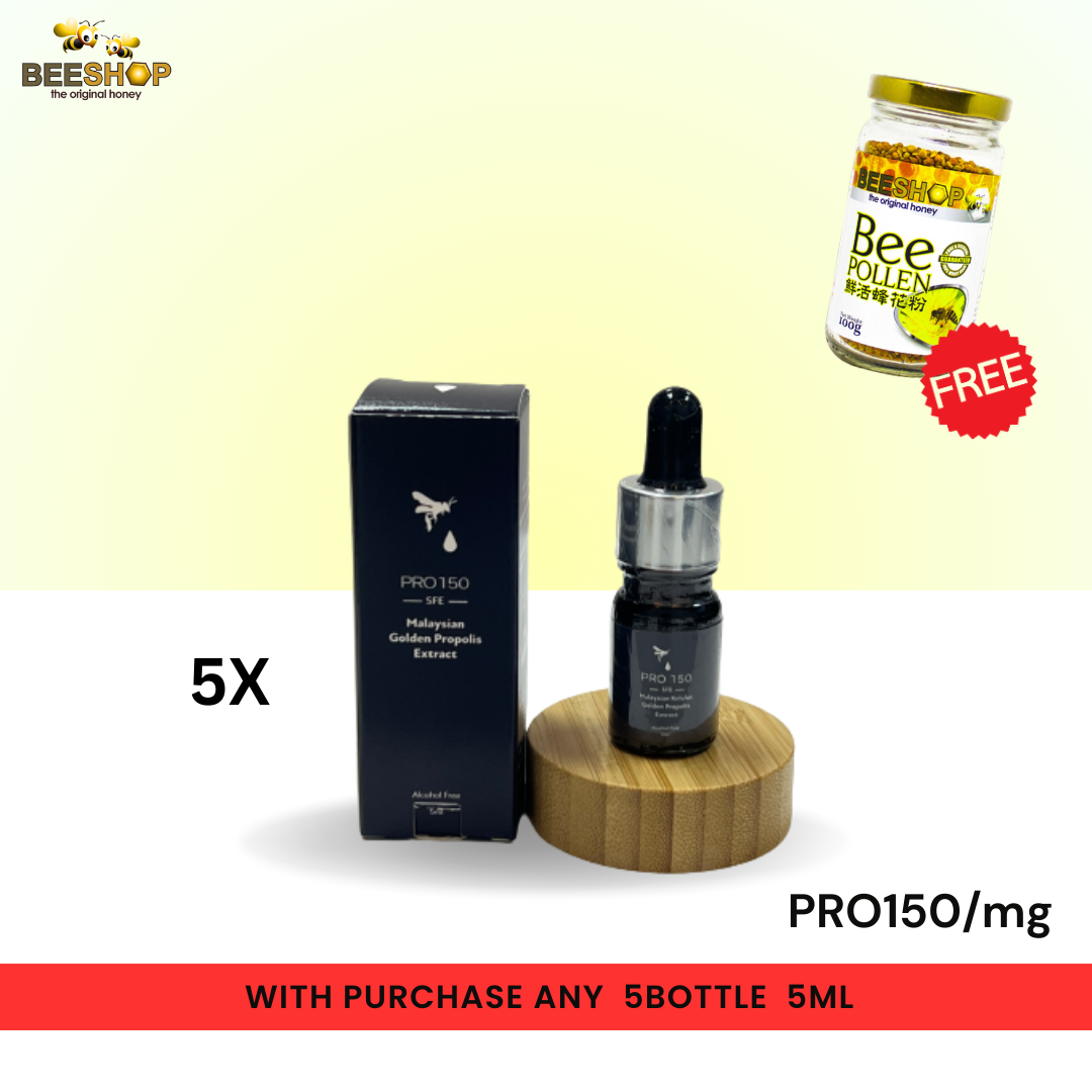 KELULUT GOLDEN PROPOLIS 5 bottle (HALAL) - The Bee Shop