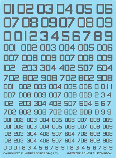 G-Rework 水貼 - CAUTION NUMBER SERIES 01-GRAY [CAU-N-0...