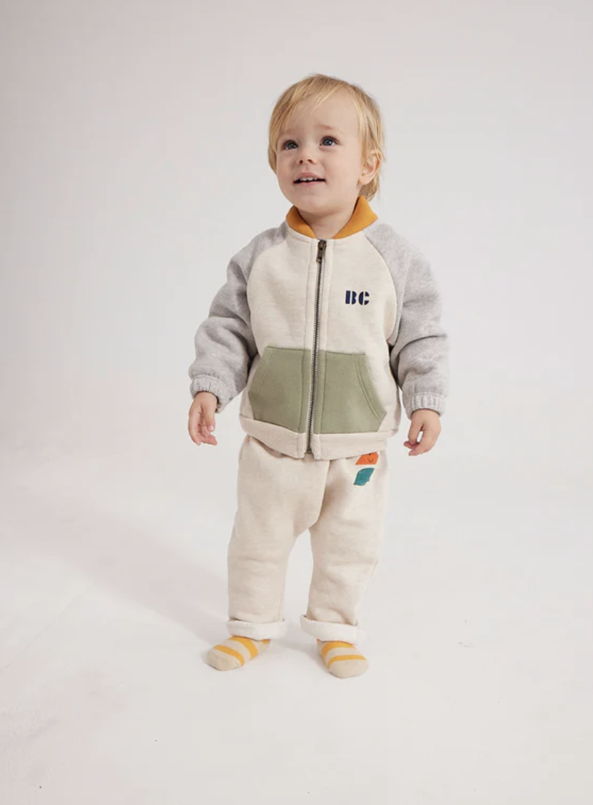 BOBO CHOSES｜Baby Color Block Zipped - 有機棉運動外套