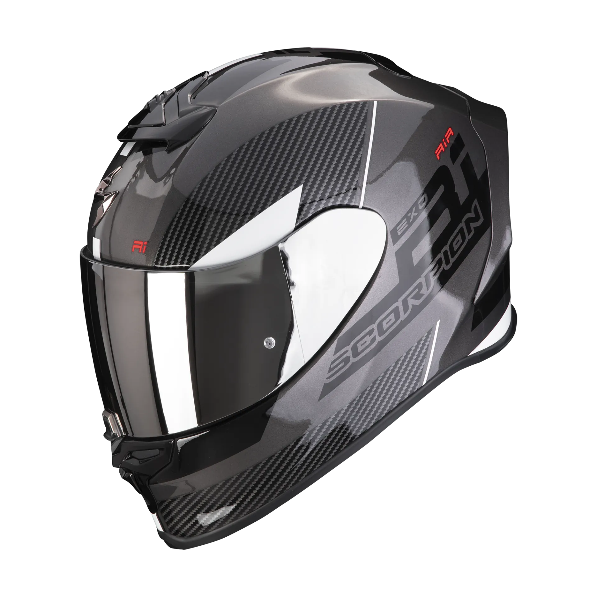 SCORPION EXO-R1 EVO AIR FINAL DARK SILVER/BLACK/WHITE