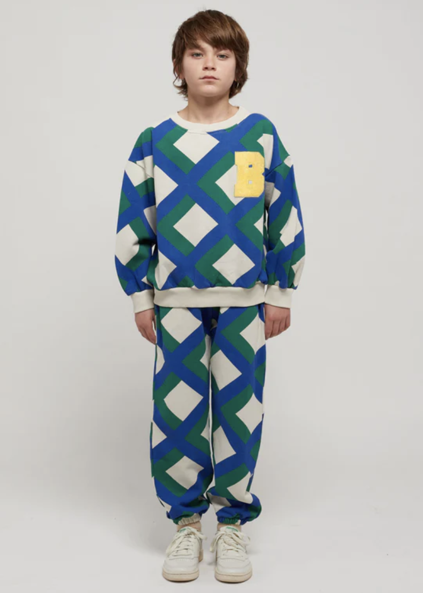 BOBO CHOSES｜GIANT CHECK SWEATSHIRT - 大格紋棉質衛衣