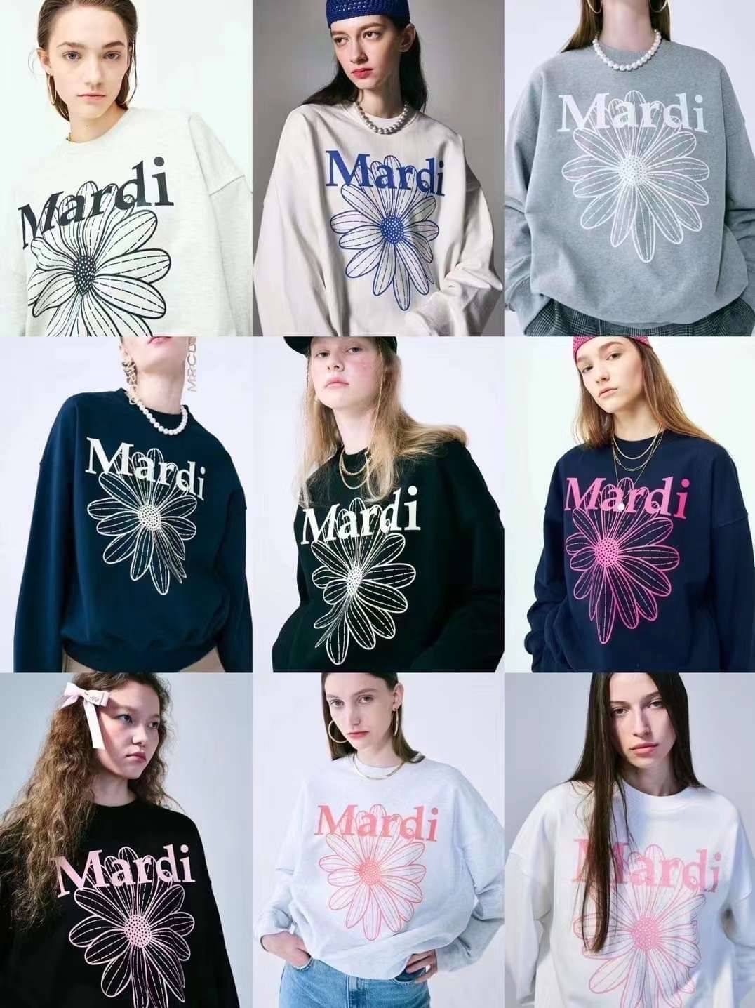 【Luxury】韓國代購 法國小眾品牌 Mardi Mercredi LOGO 花花 臘腸狗 長袖衛衣 大學T