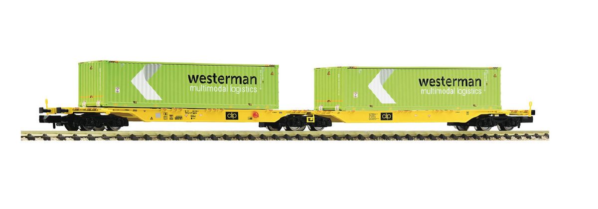 Fleischman 825342 N Scale Double container carrier wago