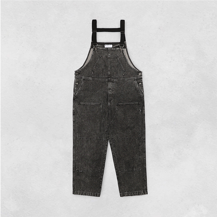 B-SIDE HEAVY WASHED OVERALL Black
