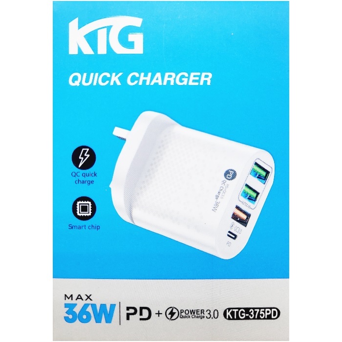 KTG KTG-375PD 36W 快速充電器插頭 香港行貨