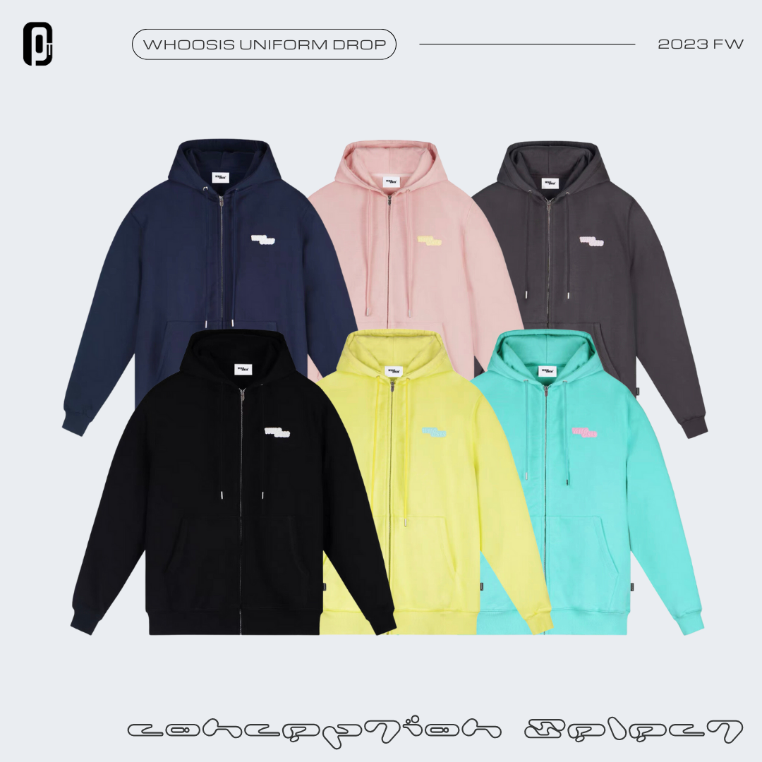 CPT SELECT ｜WHOOSIS 8字標語立體繡章 460克重磅純棉 連帽休閒外套