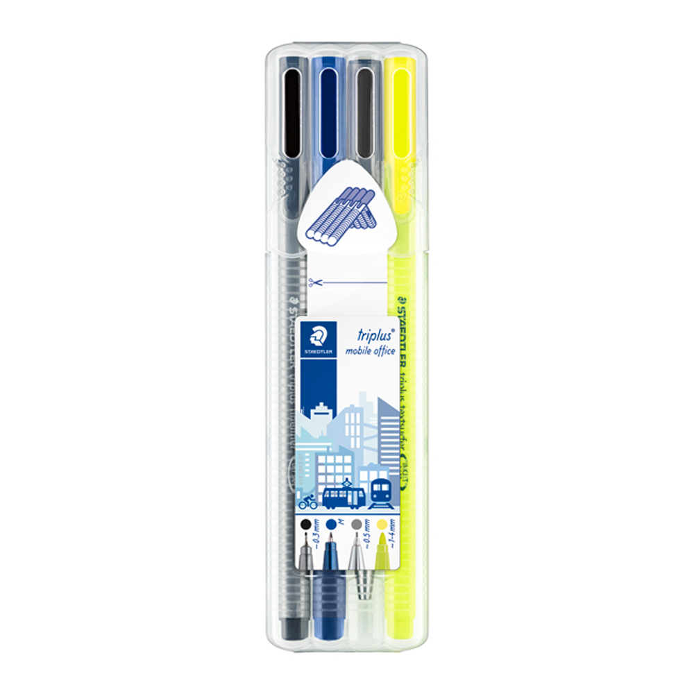 【STAEDTLER 施德樓】 Triplus 三角「馬上寫」隨身筆組 MS34 SB4
