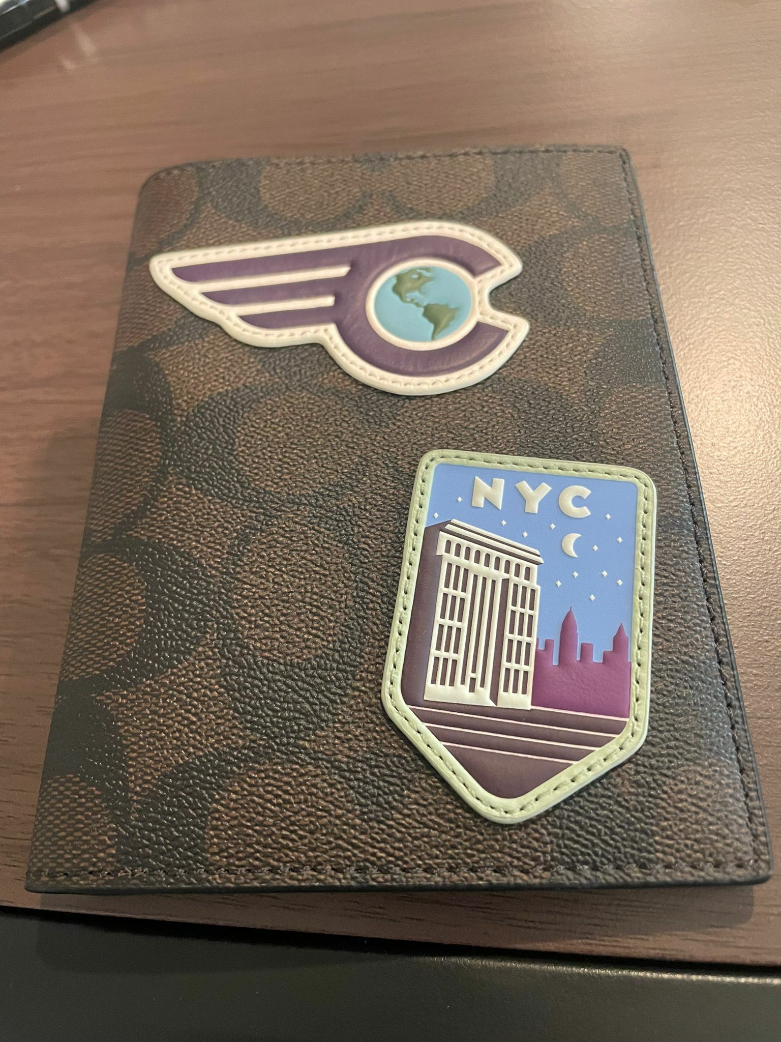 [U] COACH 1283 PASSPORT CASE WT S TRV PC,QB/MAHOGANY MULTI ...