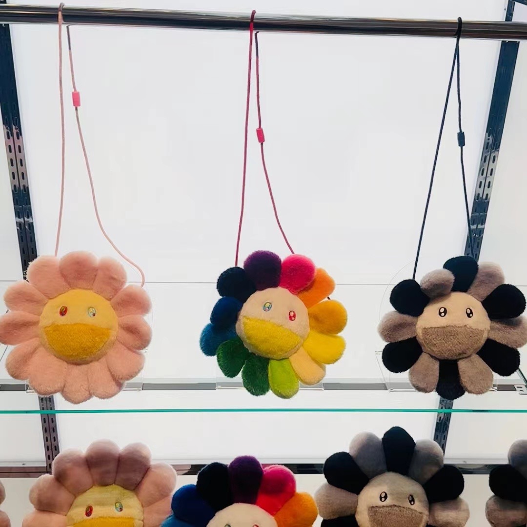 Murakami Flower Bag (Rainbow x white/ light Pink / Grey