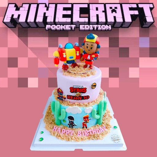 Minecraft pink edition cake