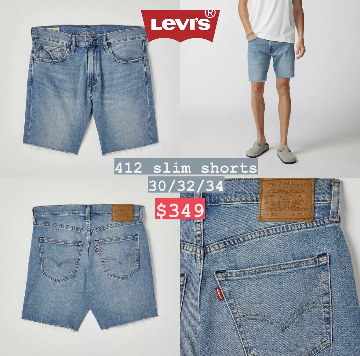 stone blue LEVIS 412 SLIM SHORT