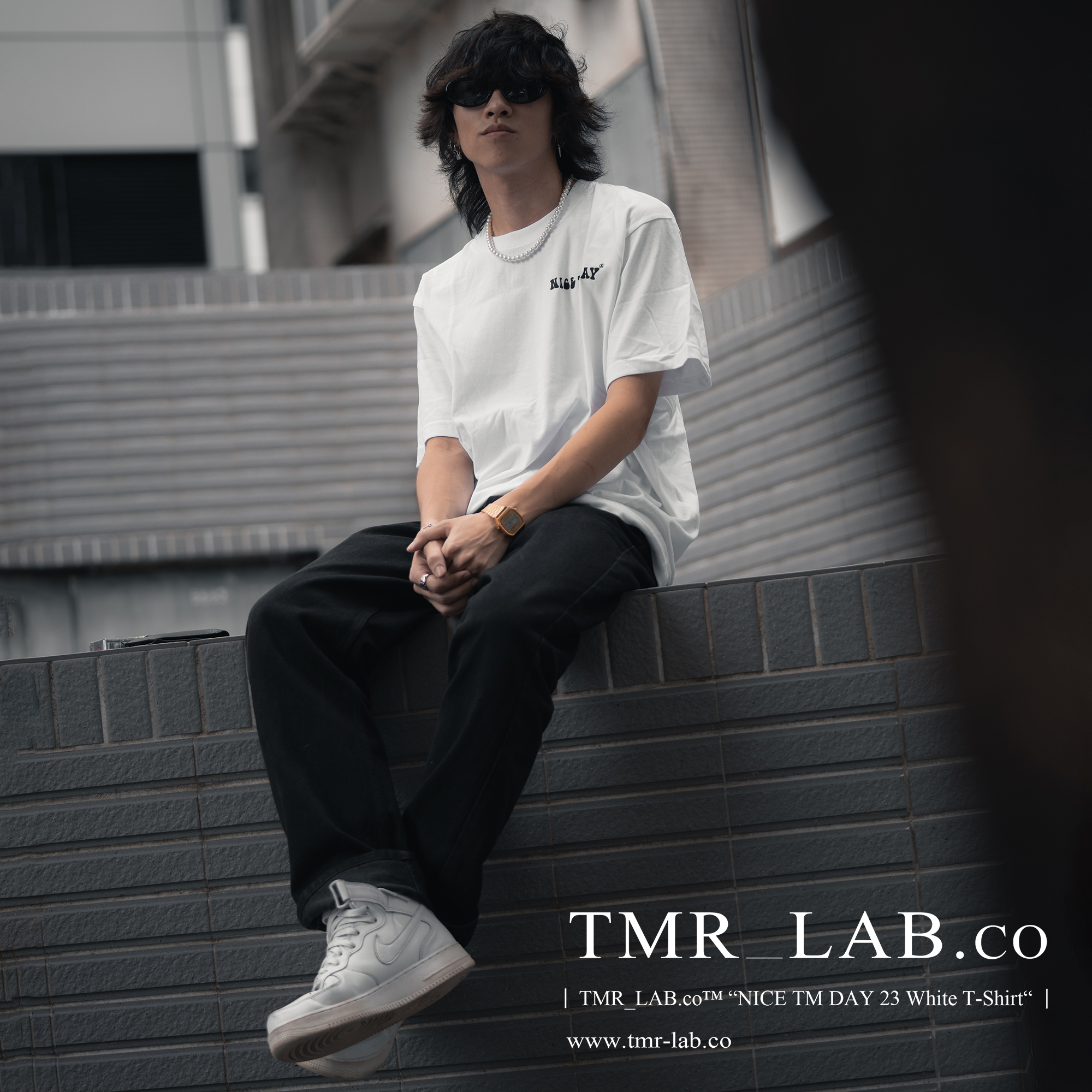 NICE TM DAY 23 White T-Shirt“｜