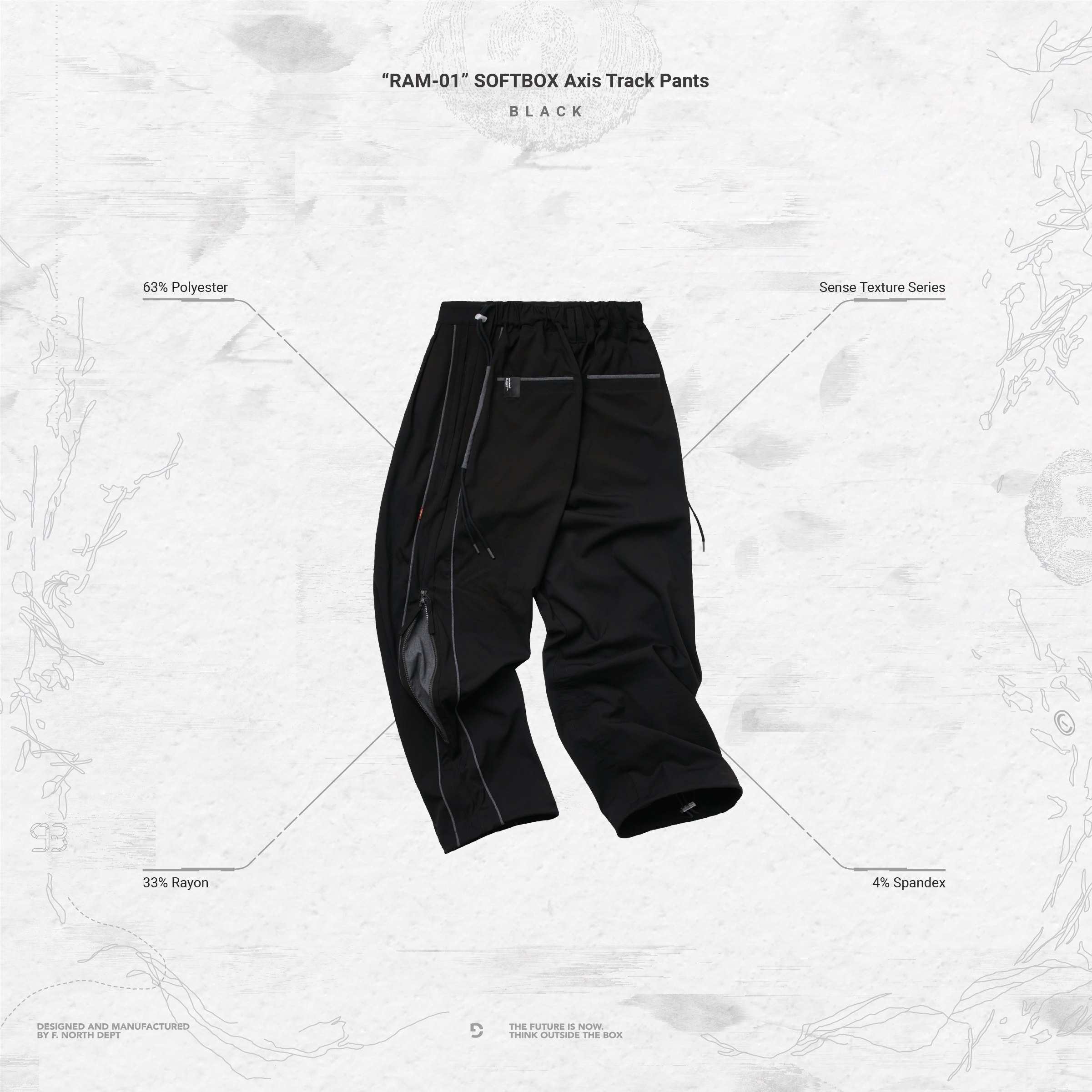 “RAM-01” SOFTBOX Axis Track Pants - Black
