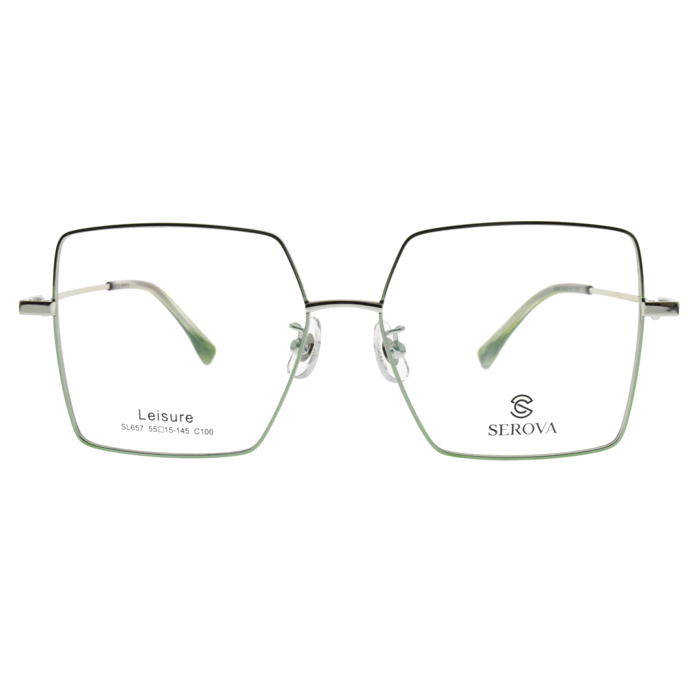 【SEROVA】SL657 (三色) 極簡金屬大方框光學眼鏡