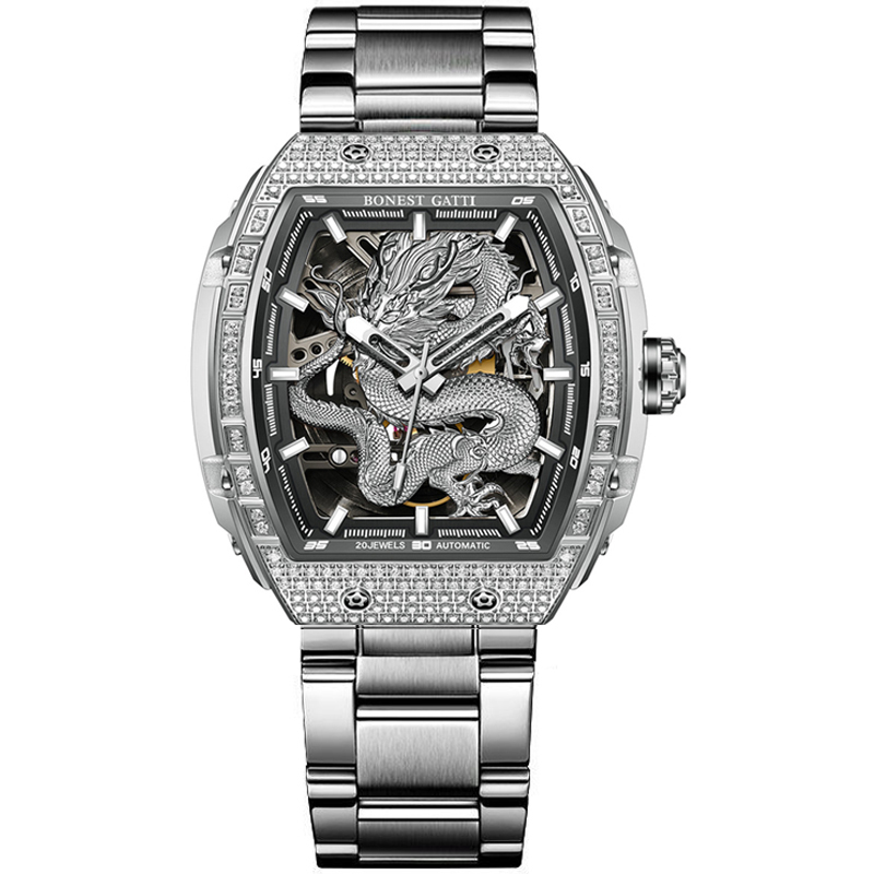 BONEST GATTI Watch| Dragon - Royal Silver Bracelet