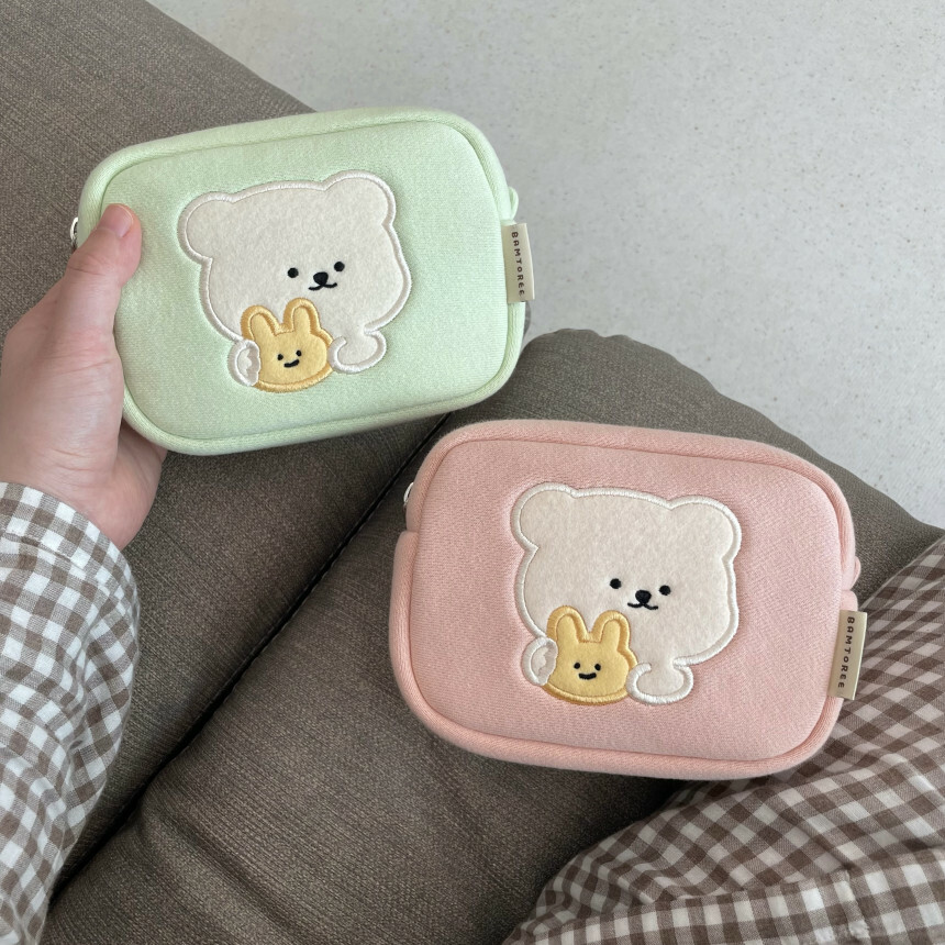 BAMTOREE STORE Rabbit Bear Pouch 小熊與小兔 化妝小袋