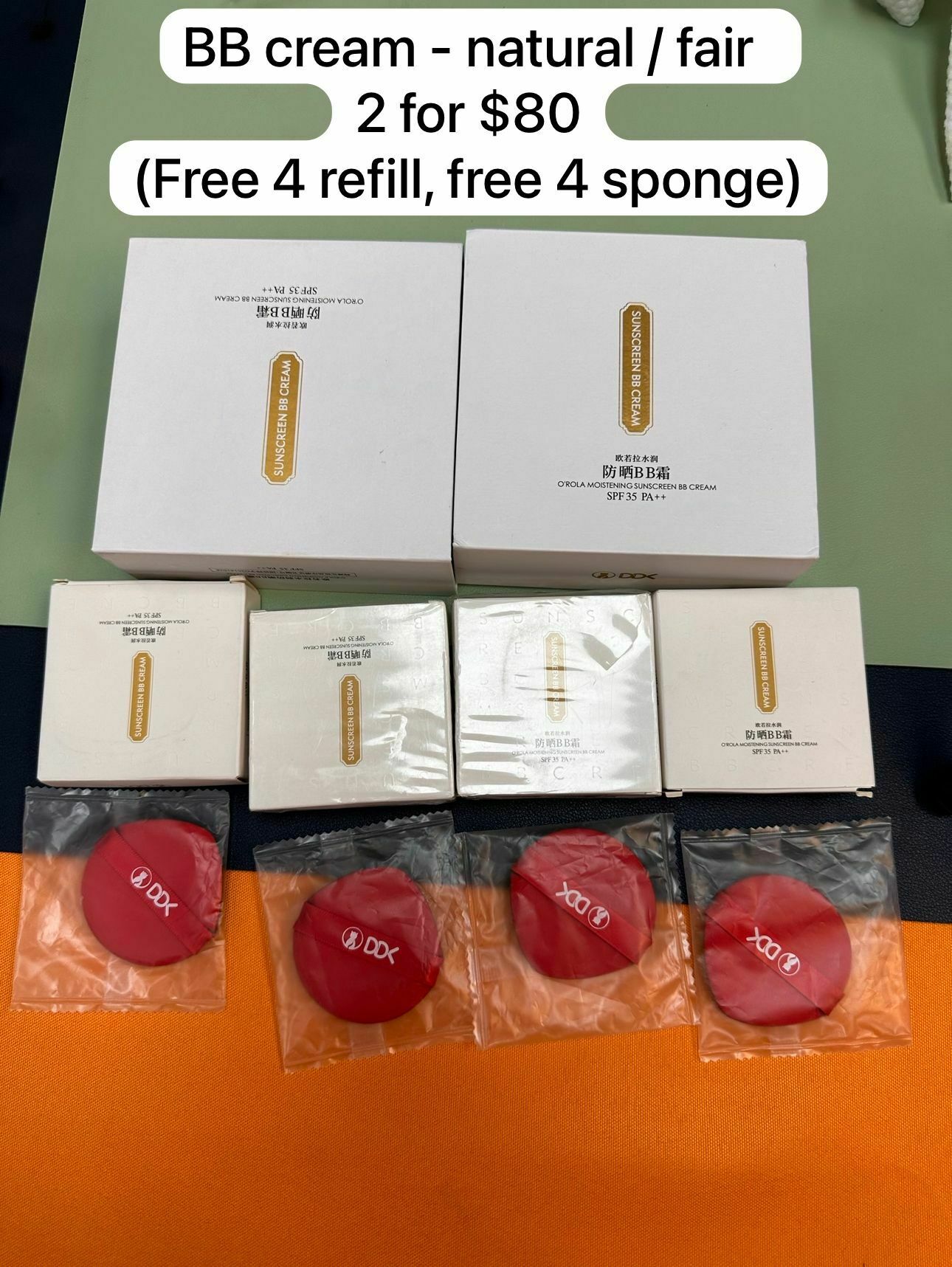 2 FAIR BB cream, 4 refill, 4 sponge $80 (preorder 8 weeks china ...