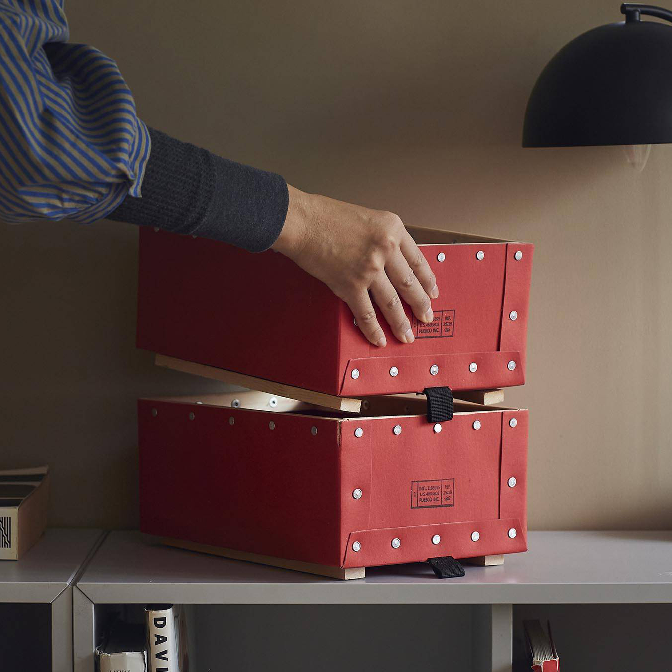 PUEBCO WELDER PAPER STACKING BOX 紅鋼紙收納盒