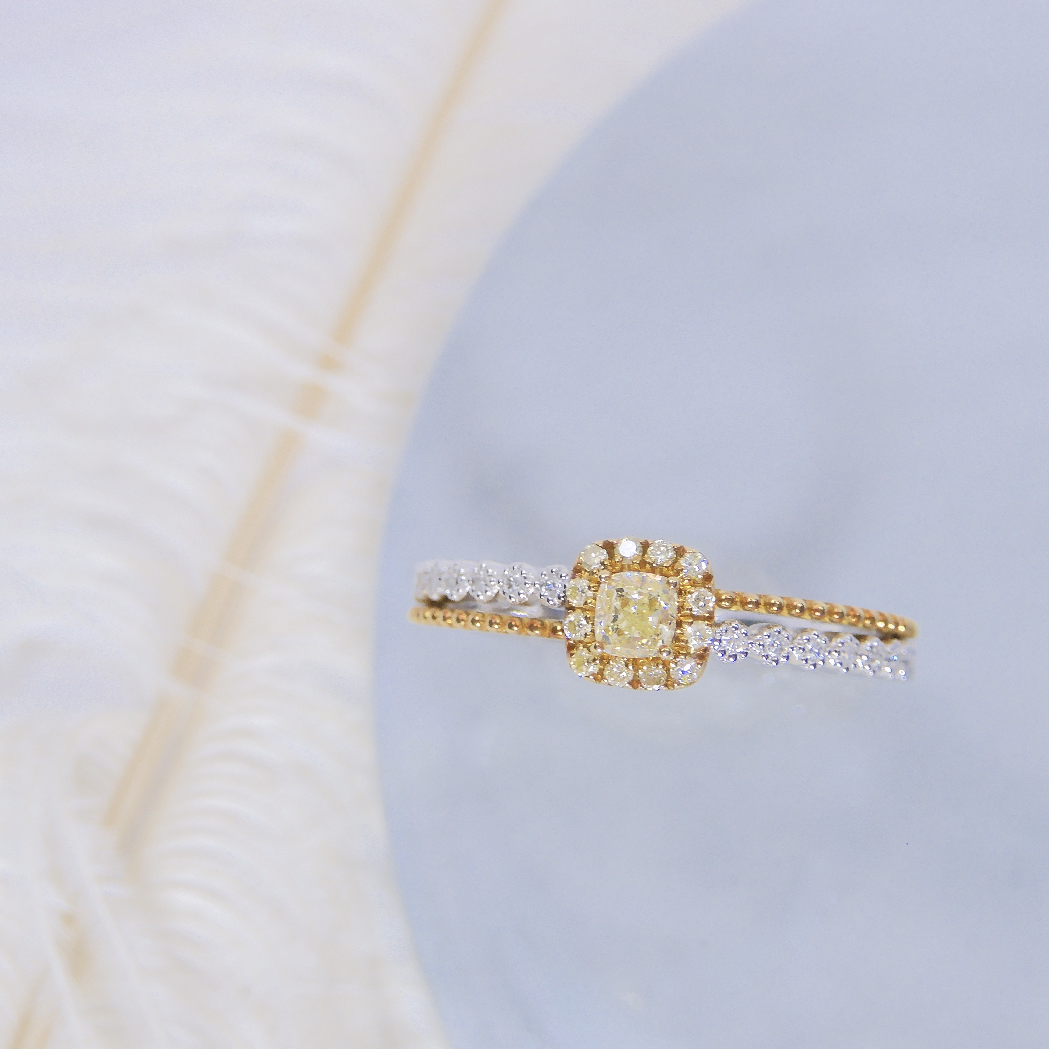 Aloha Jewellery |18K金 0.17ct 黃鑽戒指