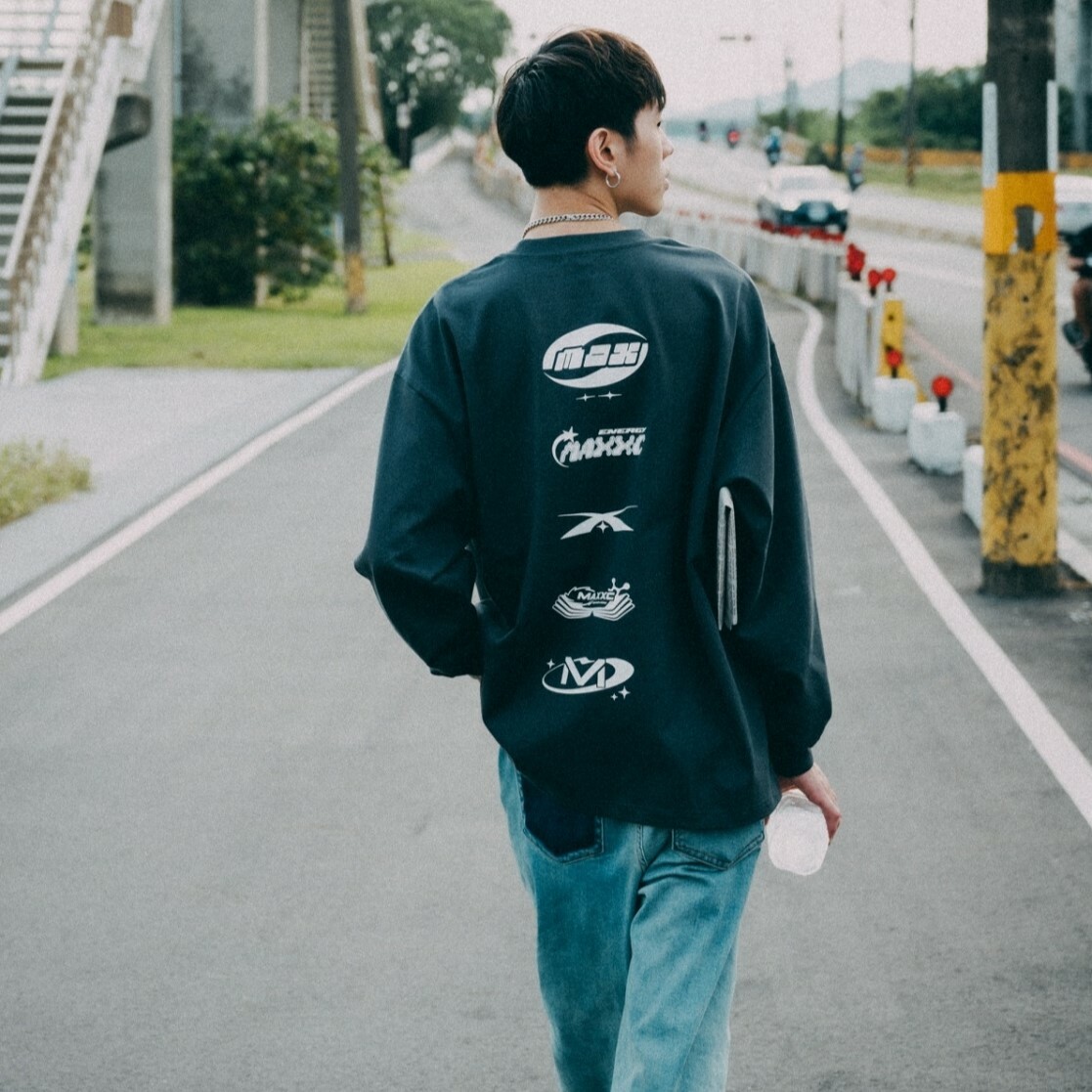 XCTRL Y2K千禧長袖T-岩灰