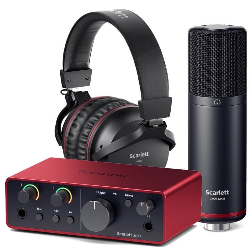 Focusrite Scarlett 4th Gen 第4代 Solo Studio 錄音介面套裝組