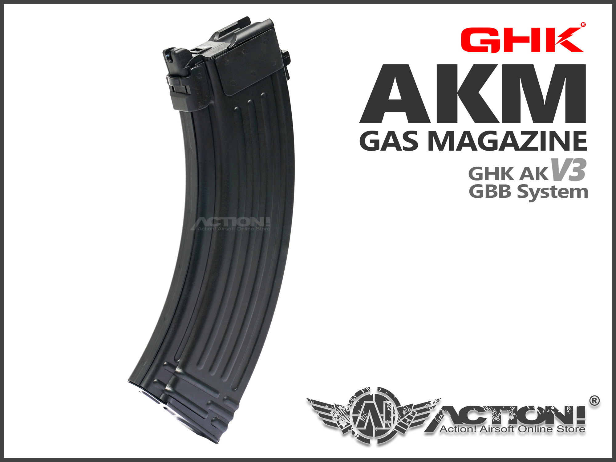 GHK - AK V3 30發 輕量化 AKM 7.62樣式 鋼殼 GAS瓦斯彈匣 (GHK AK V3 GB