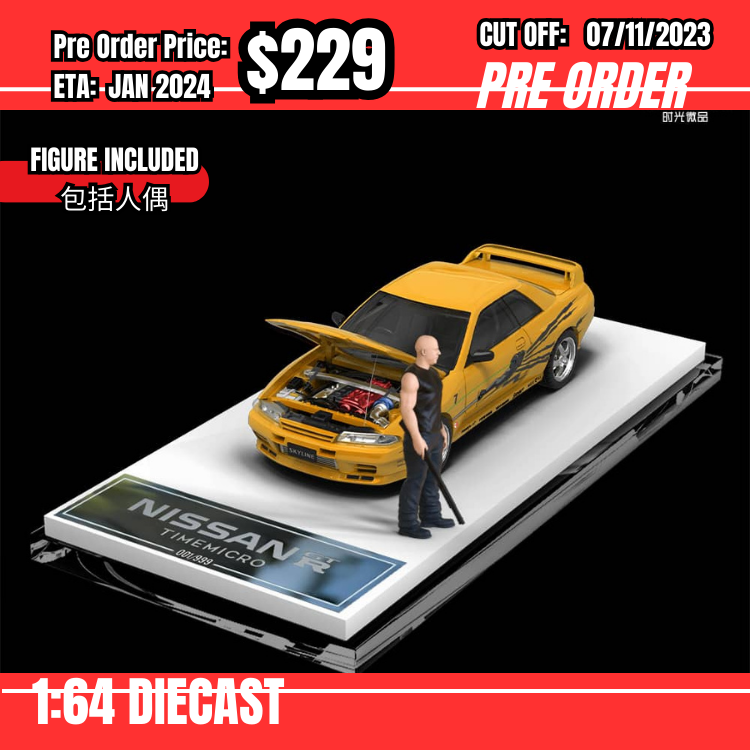 PO-$229 * Time Micro * 1:64 Nissan Skyline GTR R32 FNF